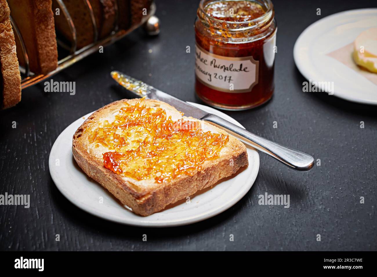 Homemade marmalade spread on toast Stock Photo - Alamy