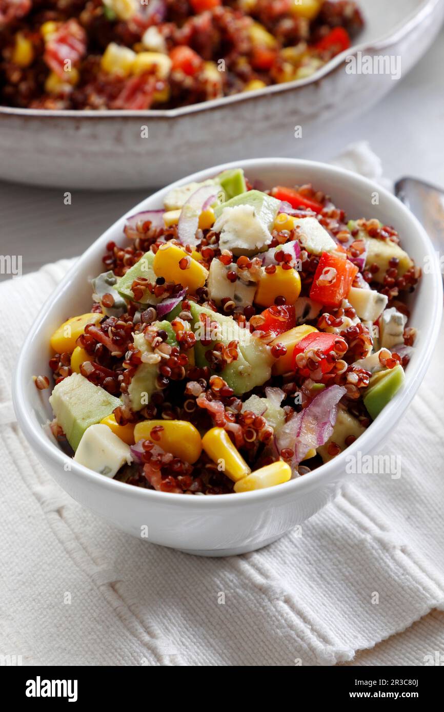 Vegetable salad with quinoa and blue cheese Stock Photo - Alamy