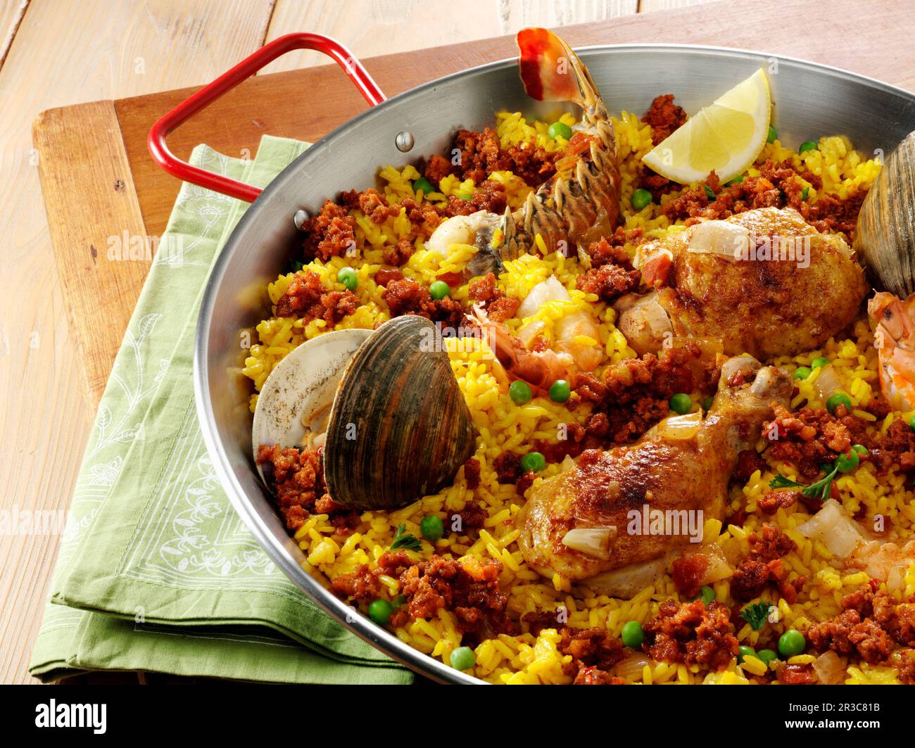 A pan of Spanish Paella Stock Photo - Alamy