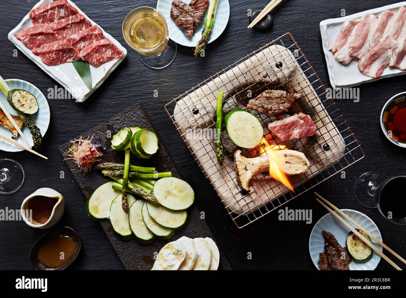 Japanese barbecue with quality ingredients Stock Photo - Alamy