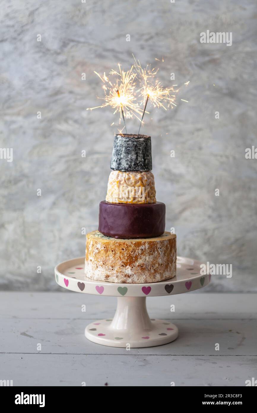 Cheese Wedding Cake - wheels of Cheeses arranged as a tiered wedding ...