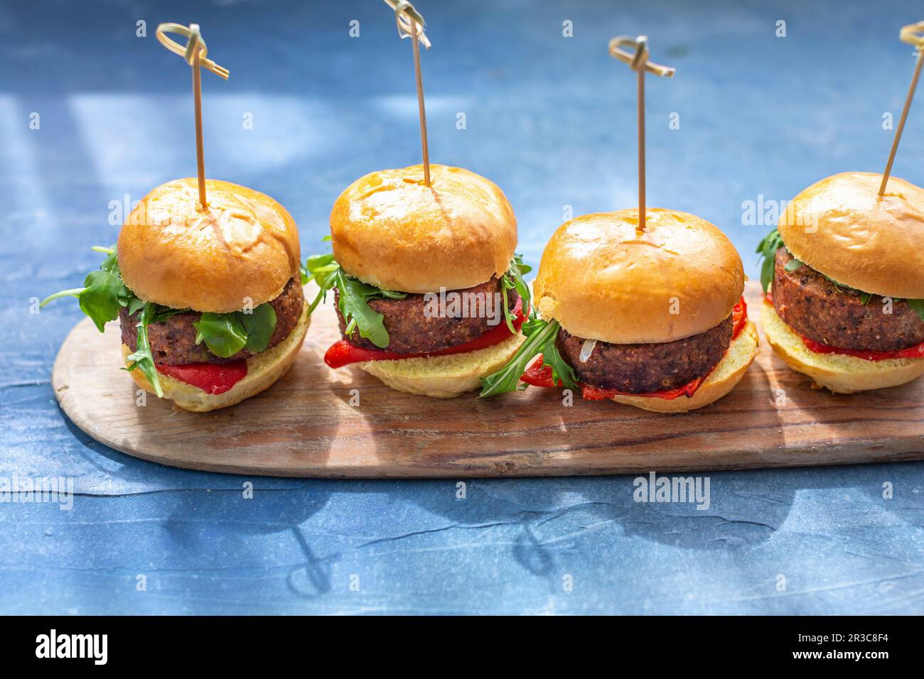 Mini veggie burgers Stock Photo - Alamy