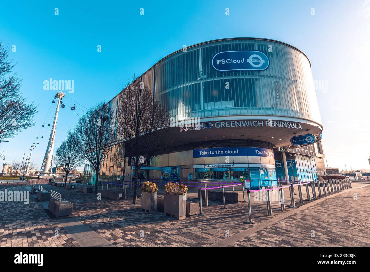 IFS Cloud cable car North Greenwich terminal Stock Photo - Alamy