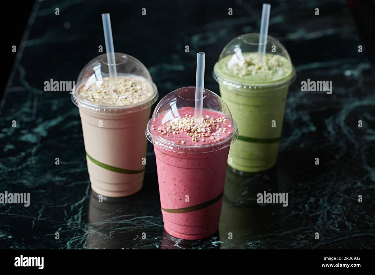 Three health shakes Stock Photo - Alamy
