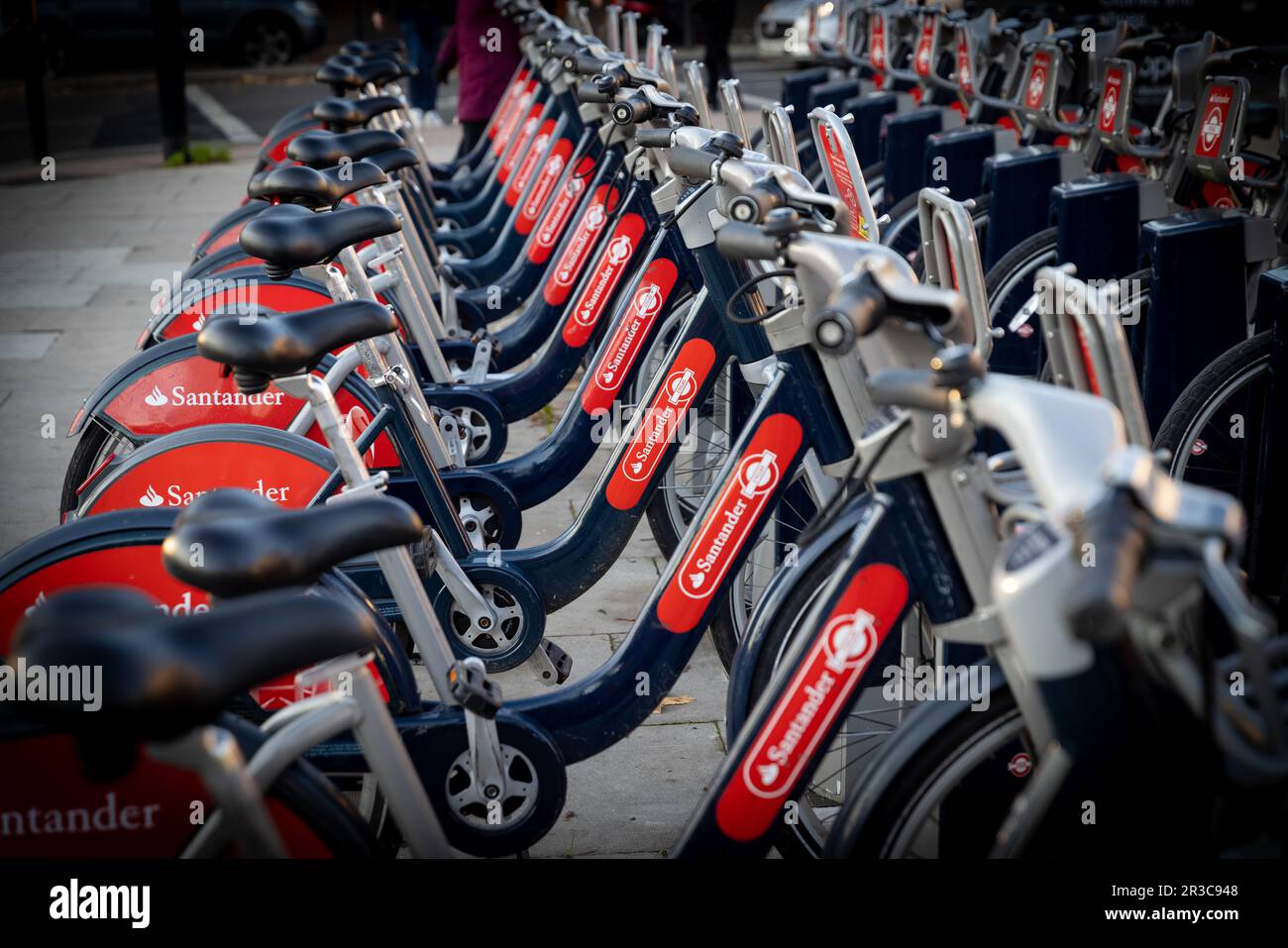 Santander Cycles South Bermondsey station docking station Stock Photo ...