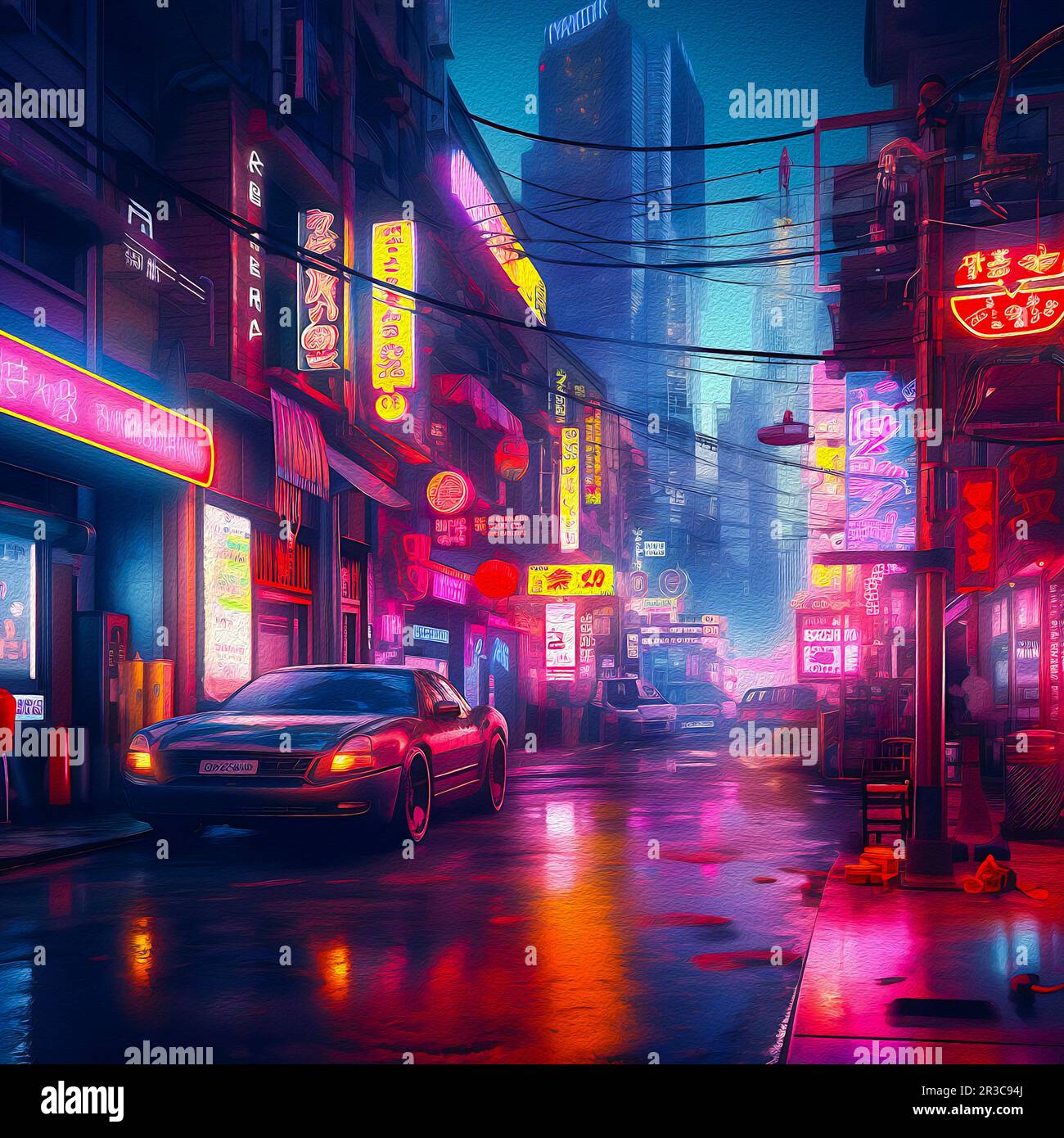 Cyberpunk city neon night hi-res stock photography and images - Alamy