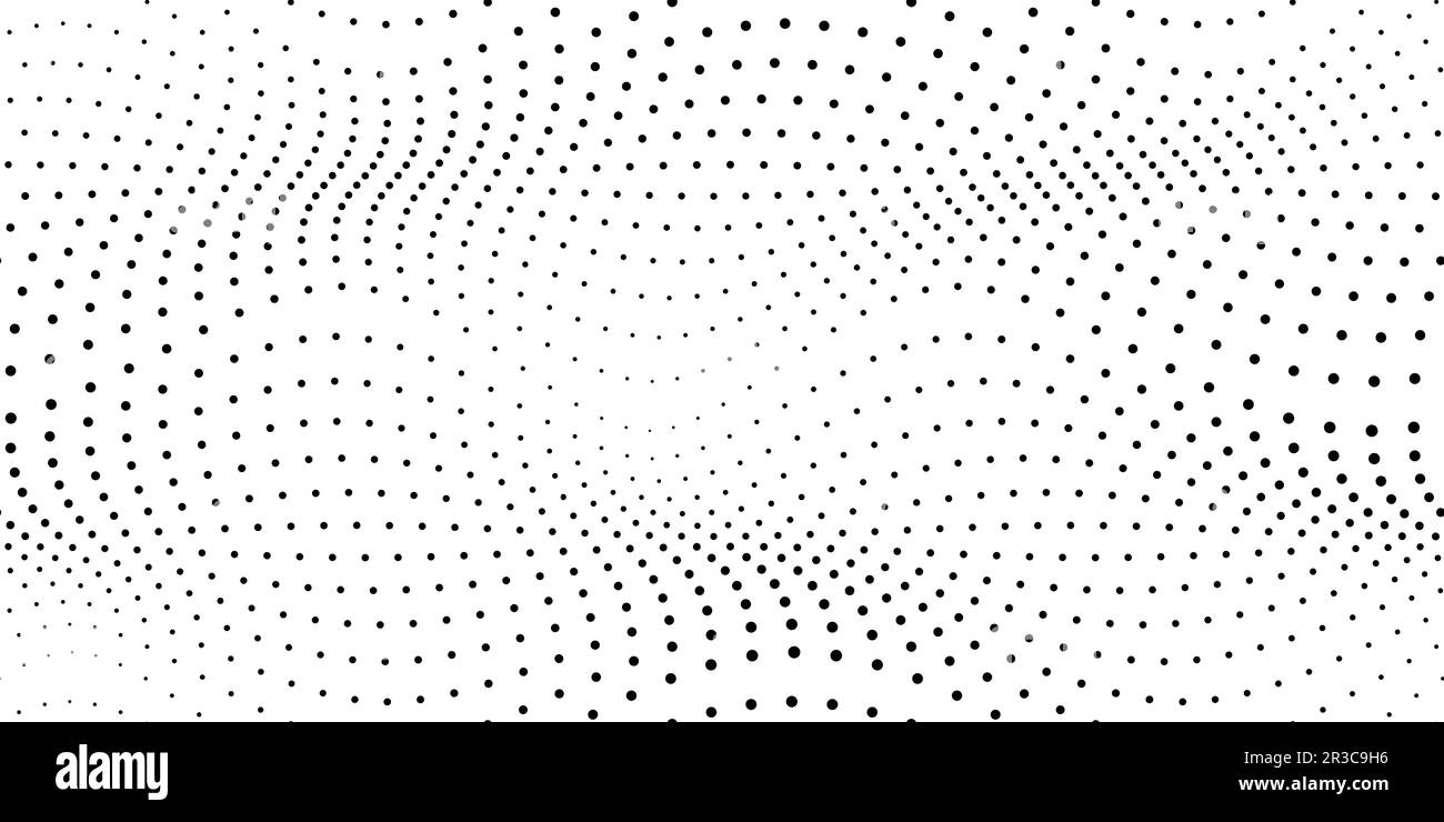Polka dots halftone wavy seamless pattern. Abstract graphic vector background with poka circles ...