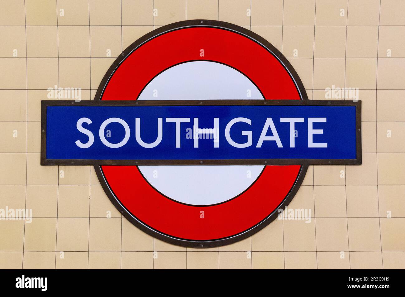 Southgate station roundel Stock Photo - Alamy