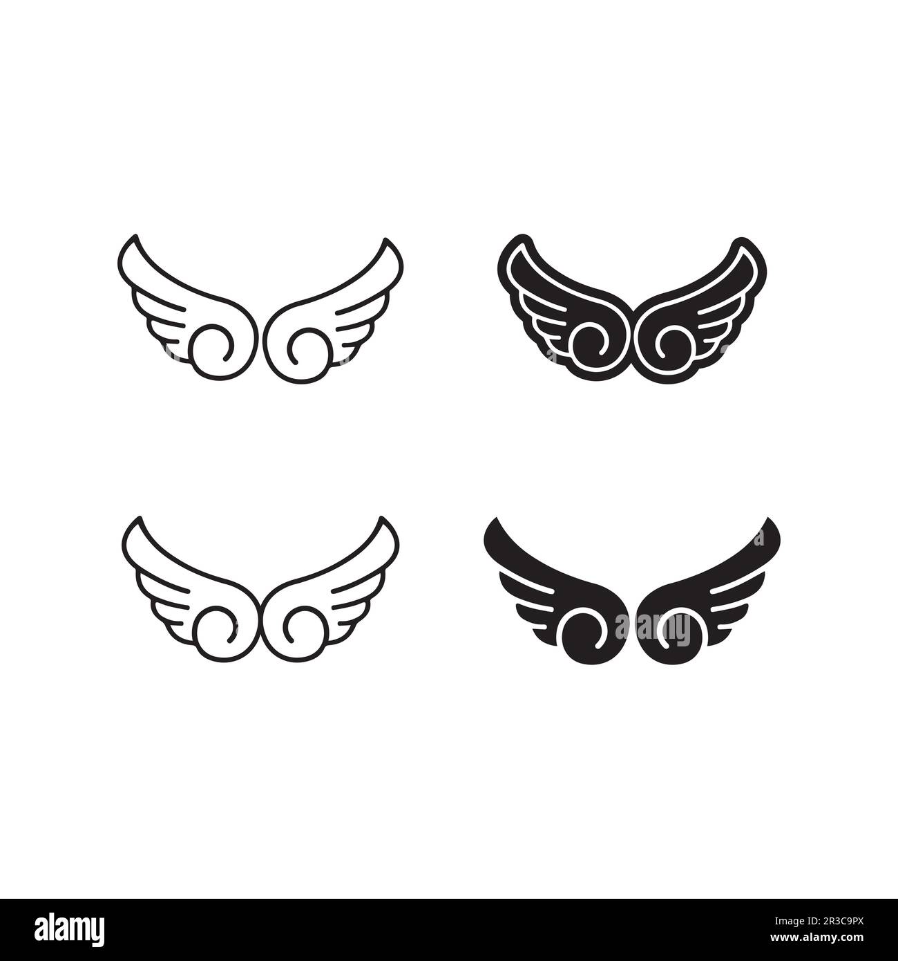 Wings logo vector icon symbol illustration design template Stock Vector ...