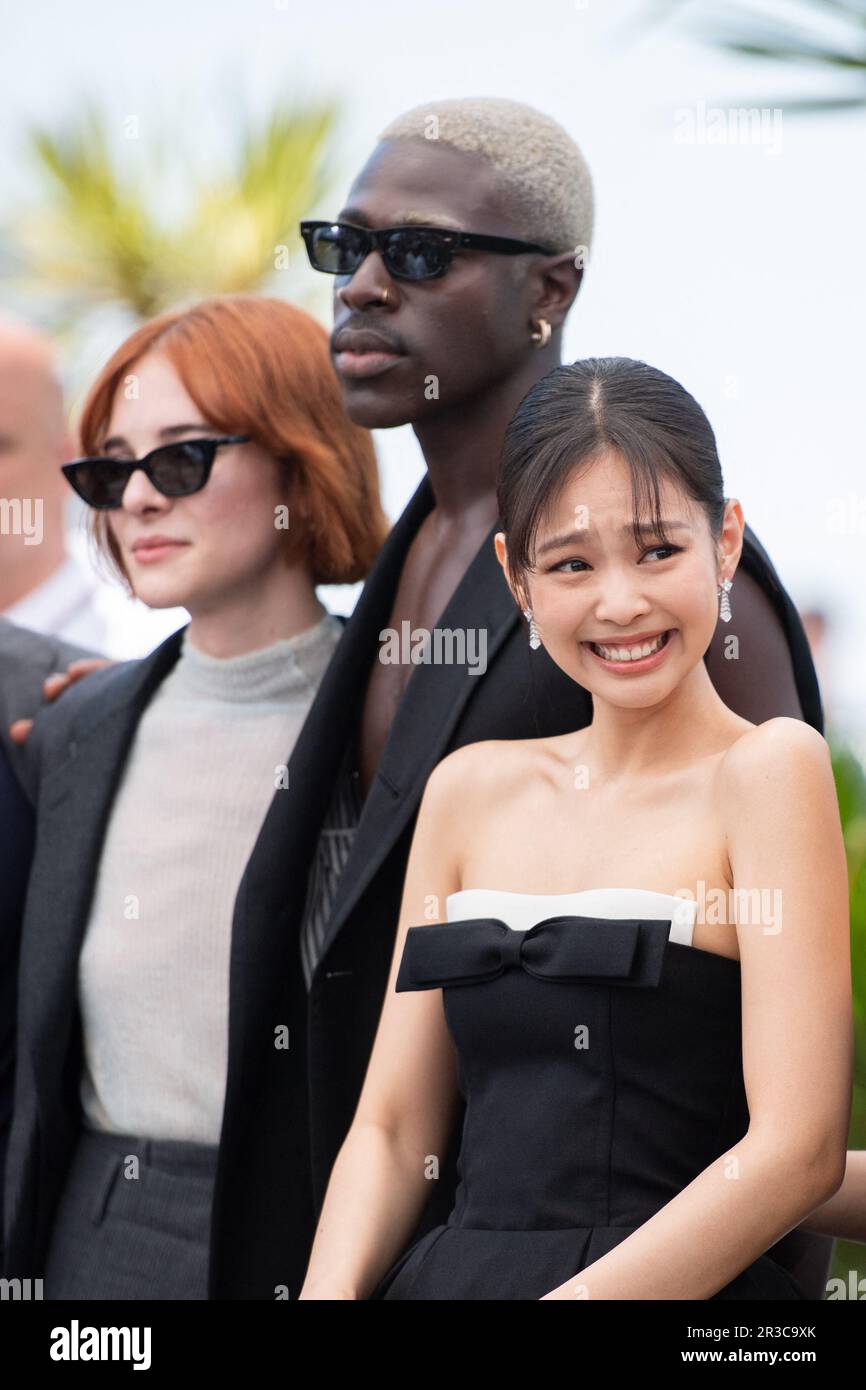 Cannes, France. 23rd May, 2023. Hari Nef, Moses Sumney and Jennie Ruby ...