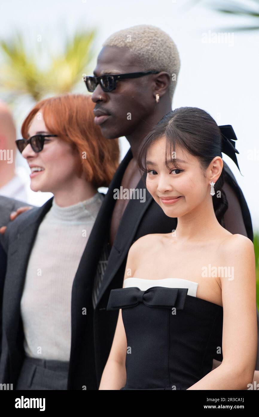 Cannes, France. 23rd May, 2023. Hari Nef, Moses Sumney and Jennie Ruby ...
