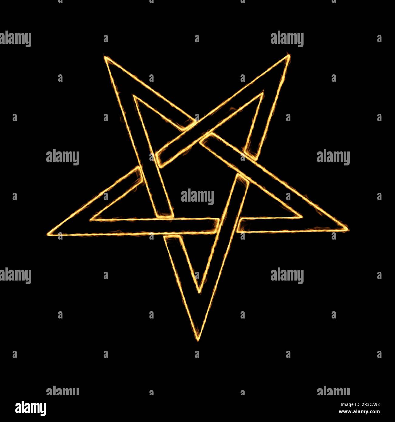 Burning Flames Effect on a Pentagram Symbol Stock Photo - Alamy