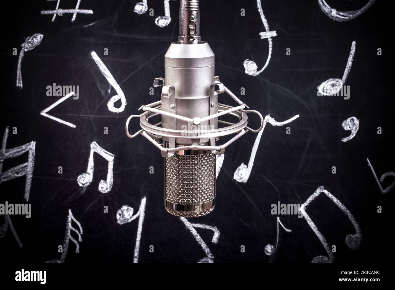 Microphone and notes Stock Photo - Alamy