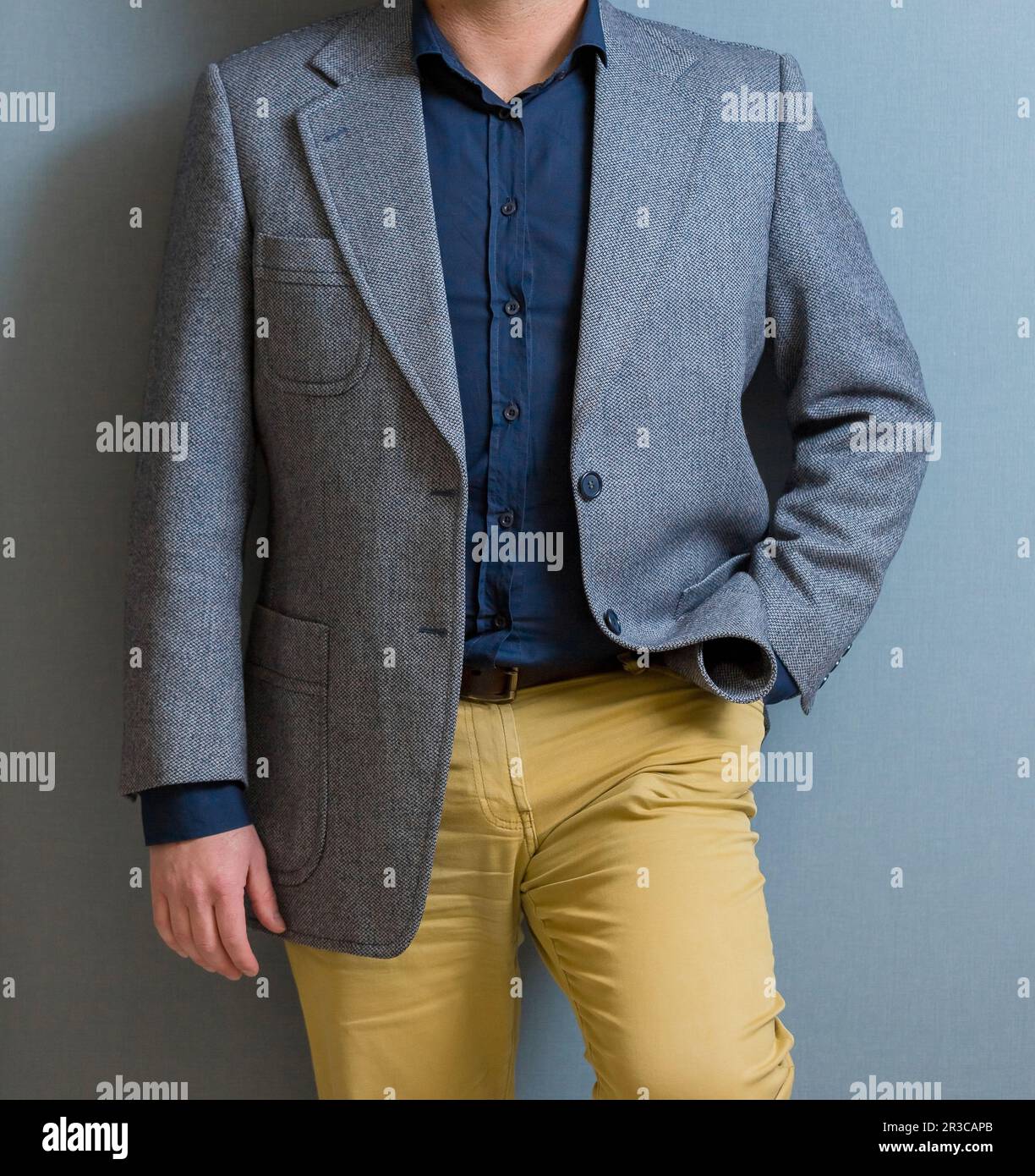 Black cropped suit blazer hi-res stock photography and images - Alamy