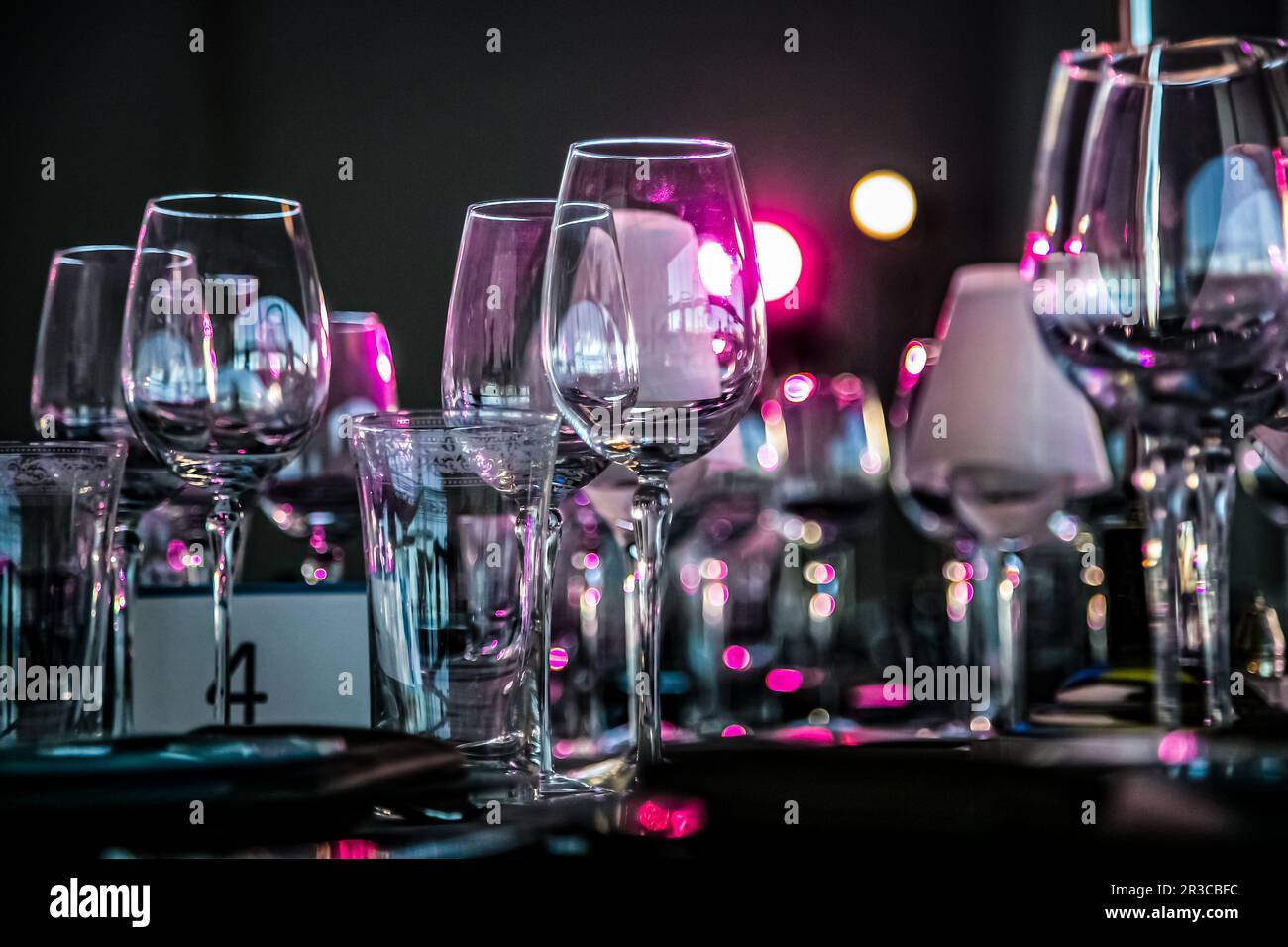 Christmas lights and decorations for a party event or gala dinner Stock ...