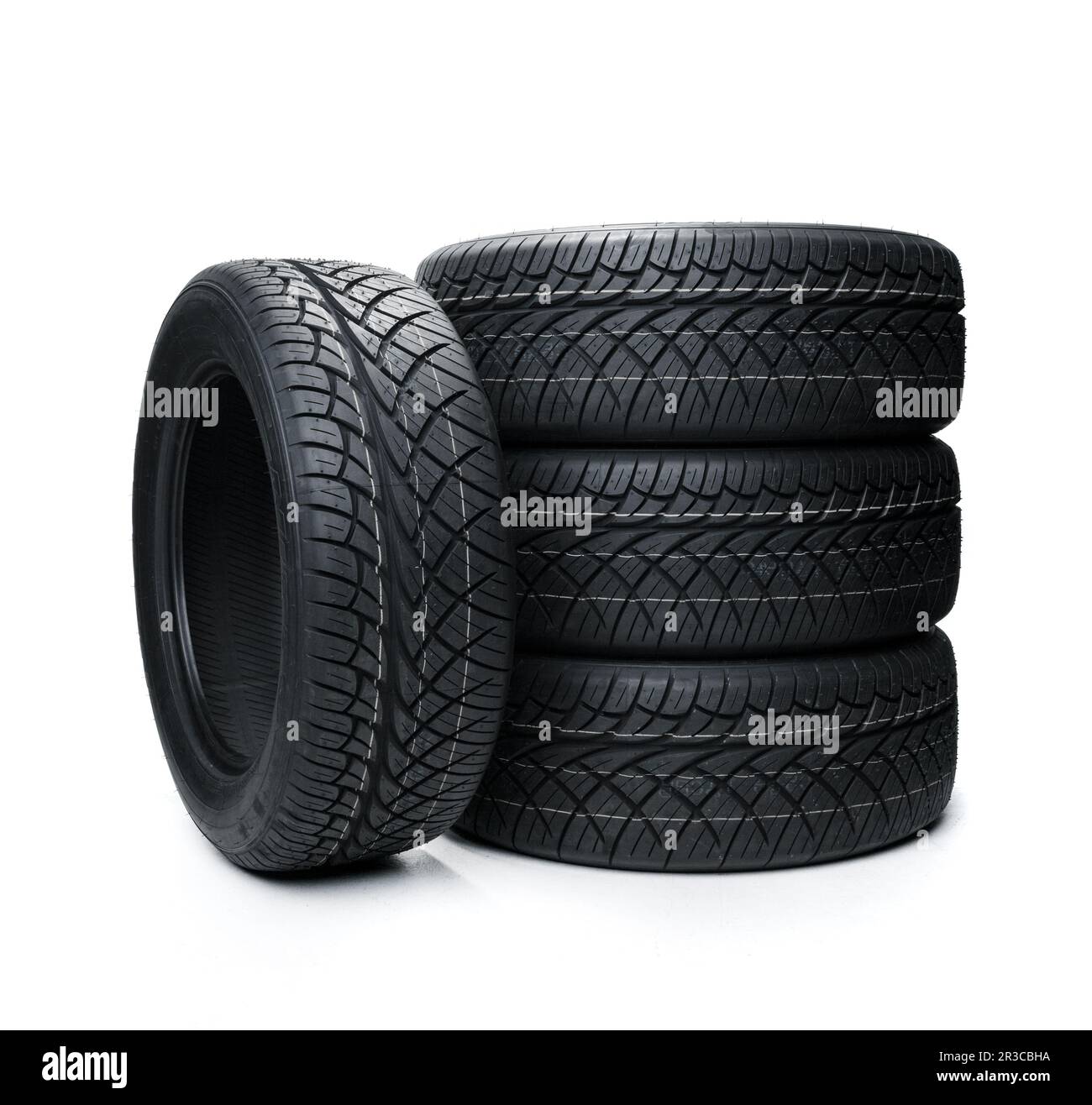 Car tires isolated on white background. Summer car tires Stock Photo ...