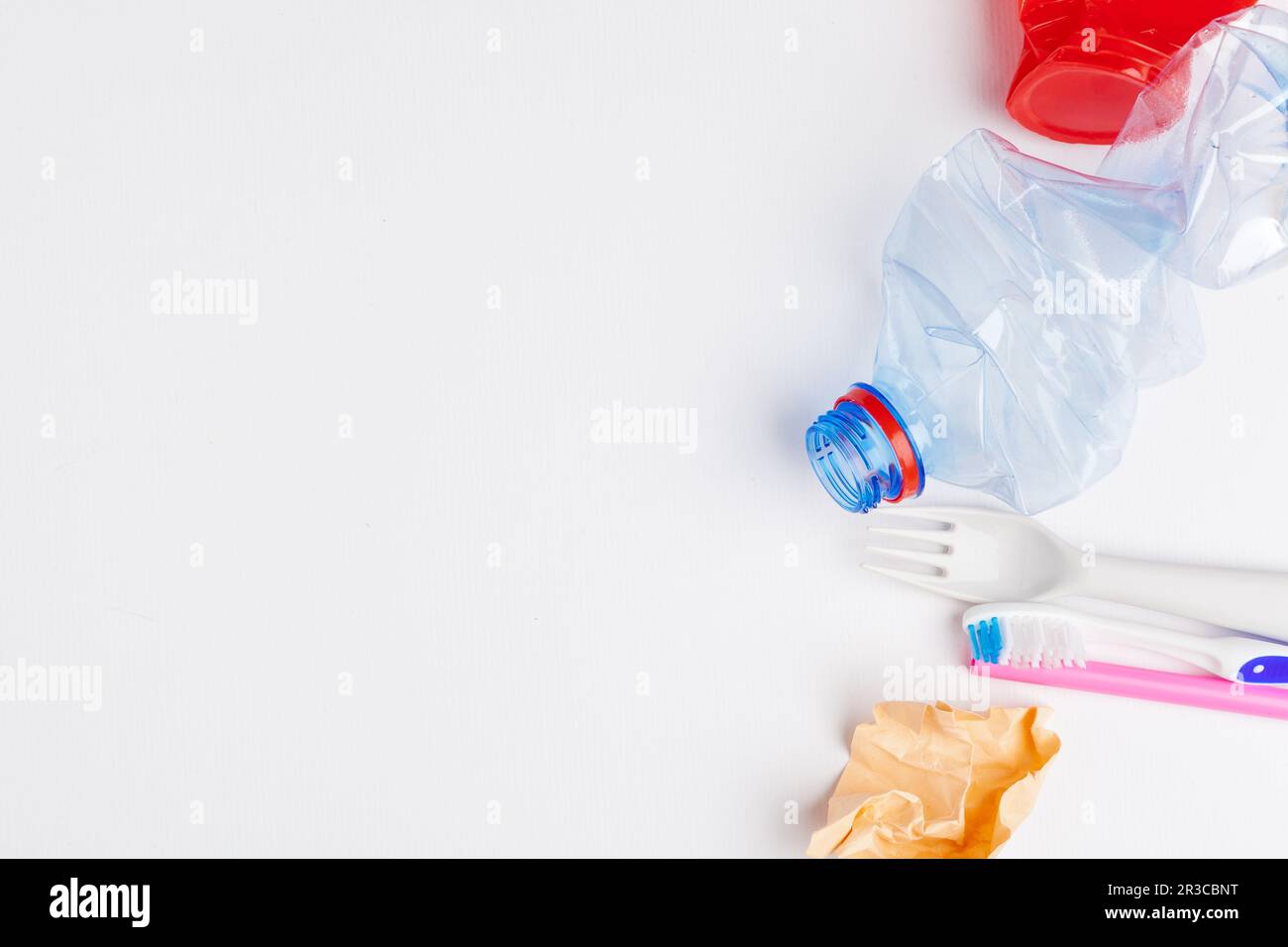Top view of Different garbage materials with recycling Stock Photo - Alamy