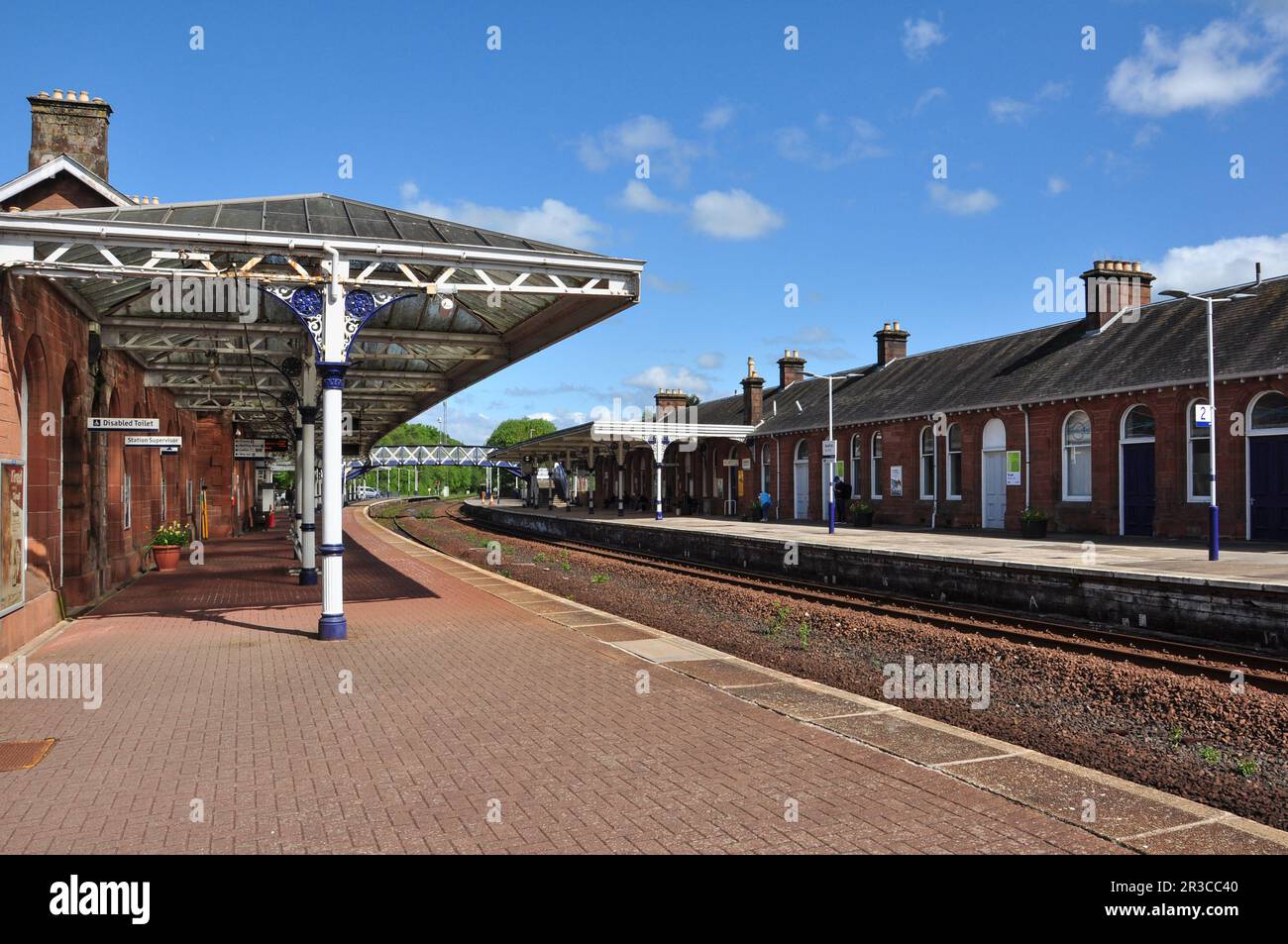 The traditional looking Dumfries railway station, Dumfries and Galloway ...