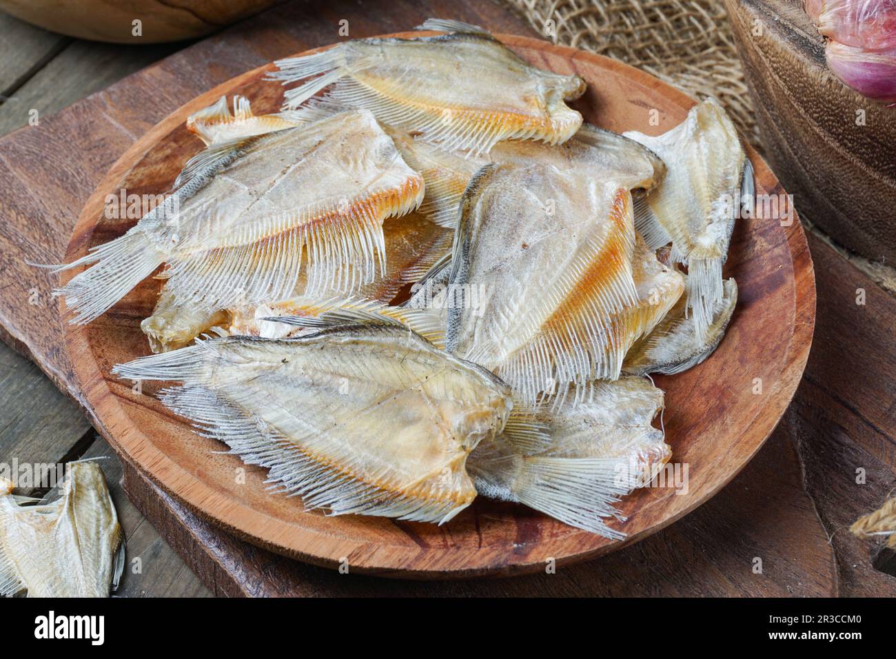 Raw dried salted Sepat fish or Malay called Ikan Sepat Kering is a ...