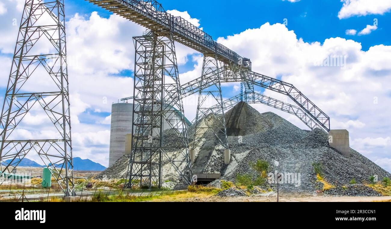 Platinum Mining and Processing of ore, Piles of ore rock being moved ...