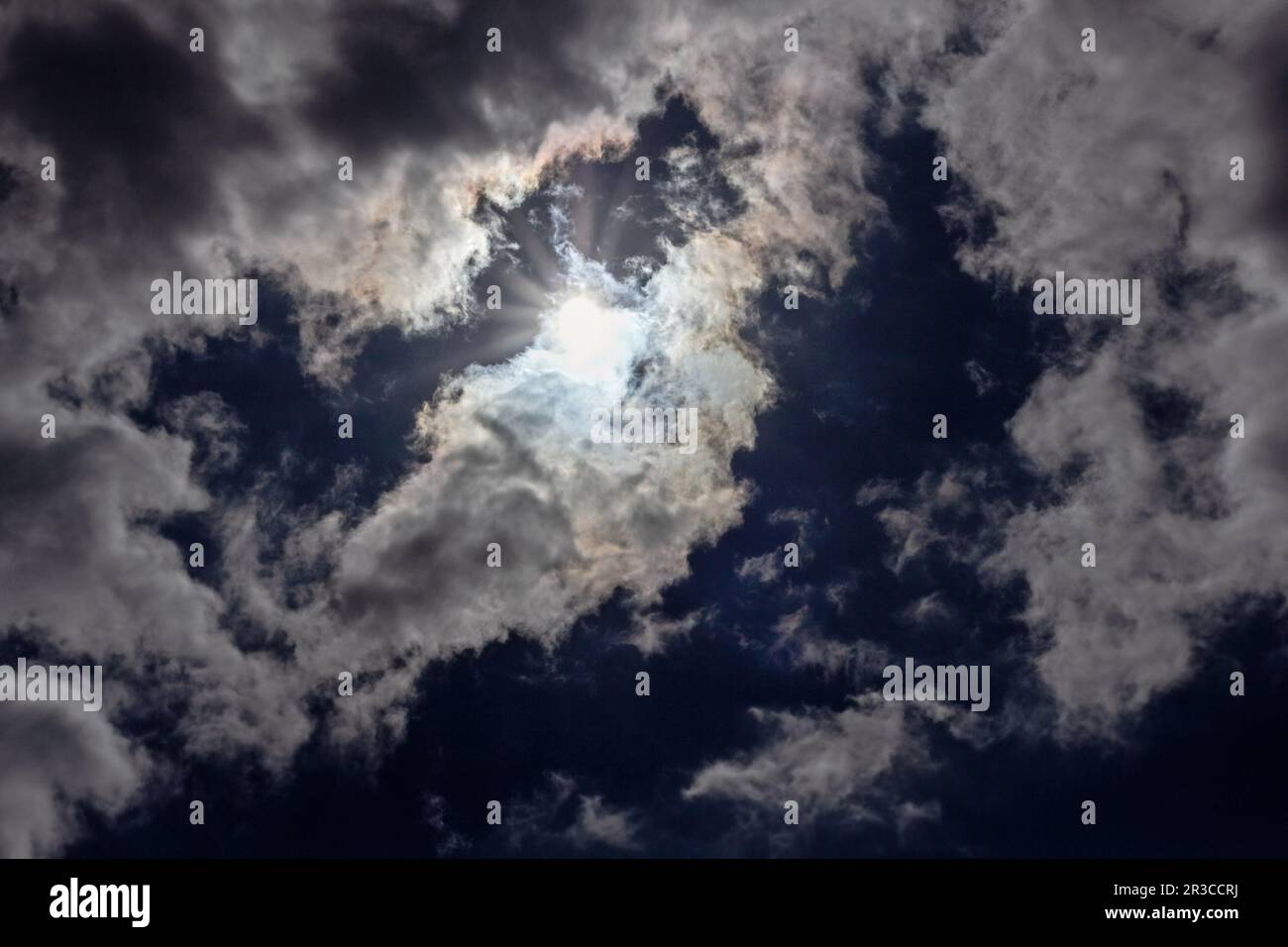 Sunbeam through storm clouds hi-res stock photography and images - Alamy