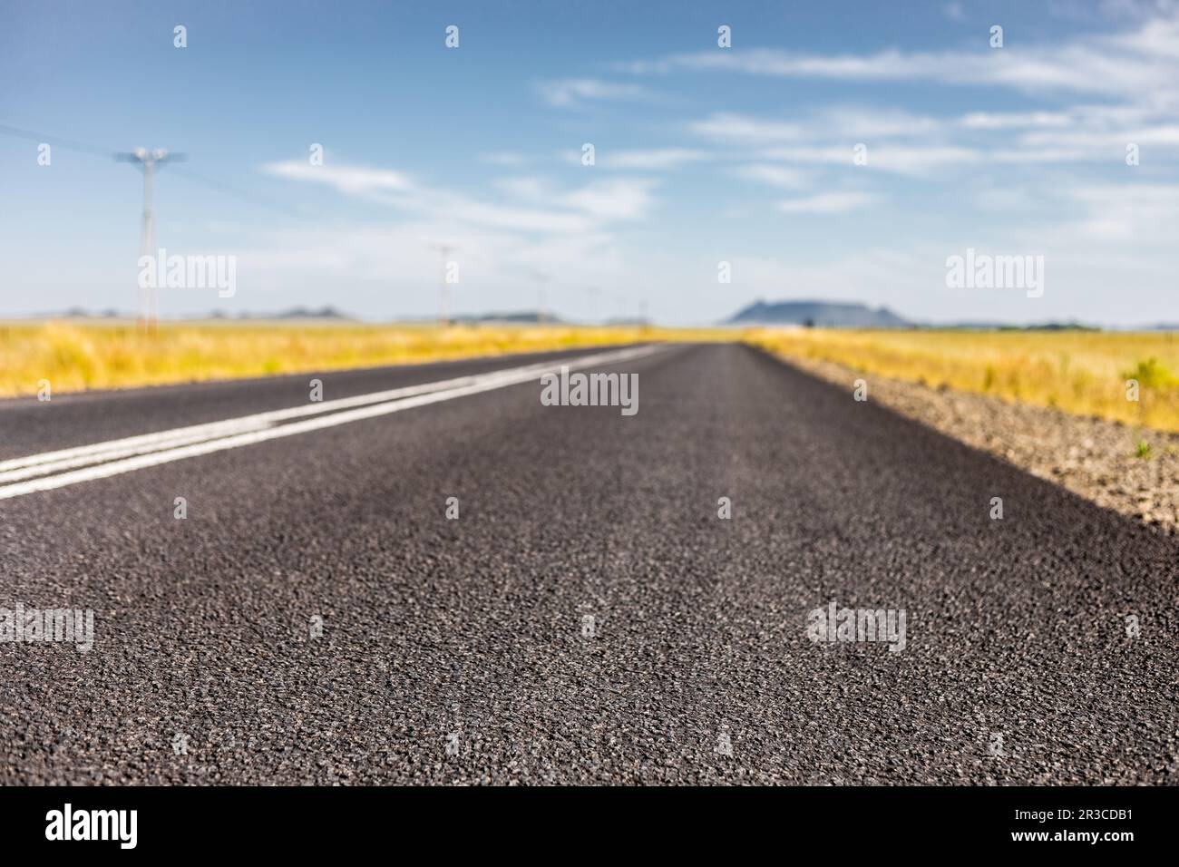 View of an empty country highway road Stock Photo - Alamy