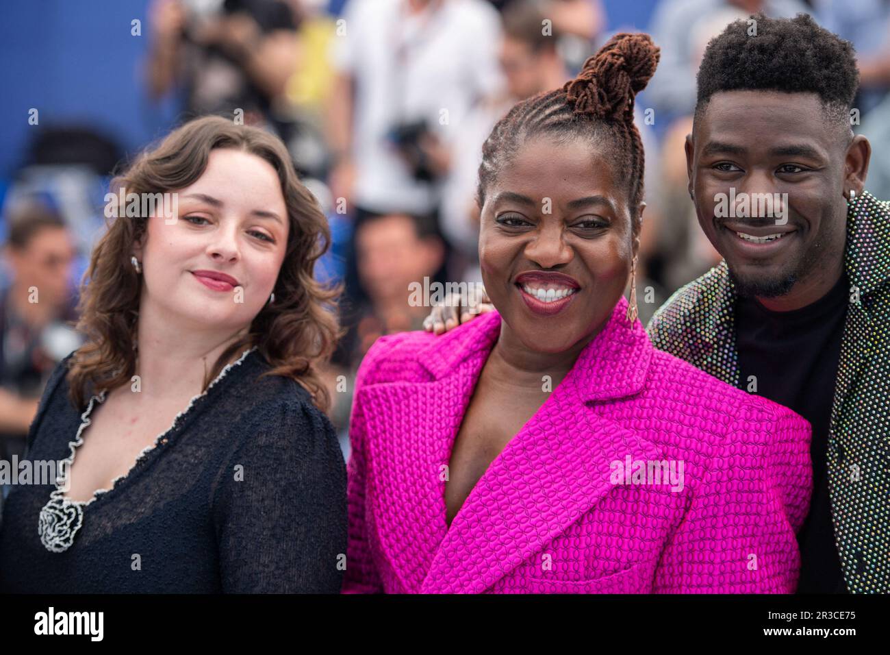 Camille Dochez, Claudia Tagbo and Blaise Afonso attending the Adami ...