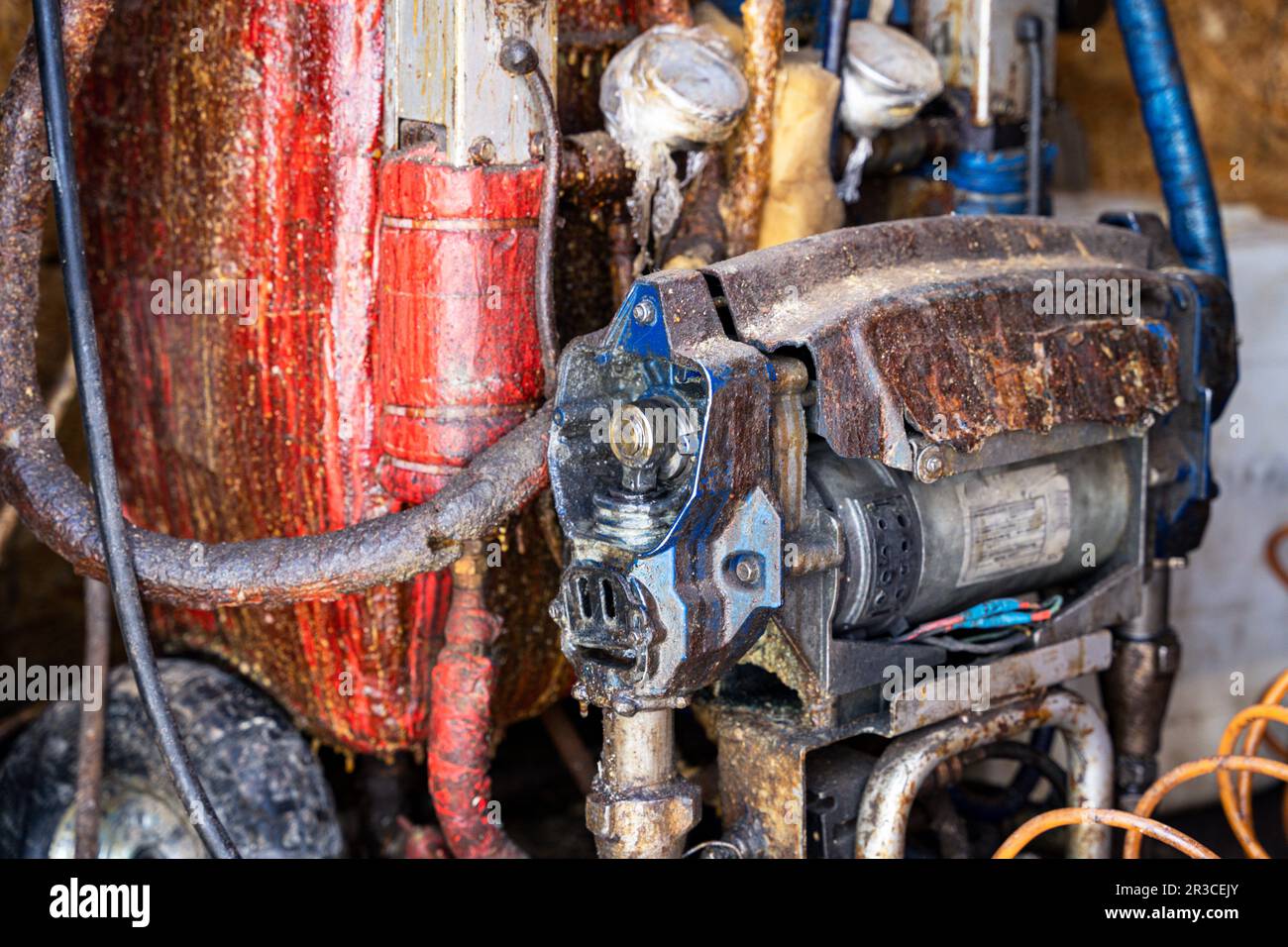 operation of the plunger pump. cam mechanism in the engine room Stock ...