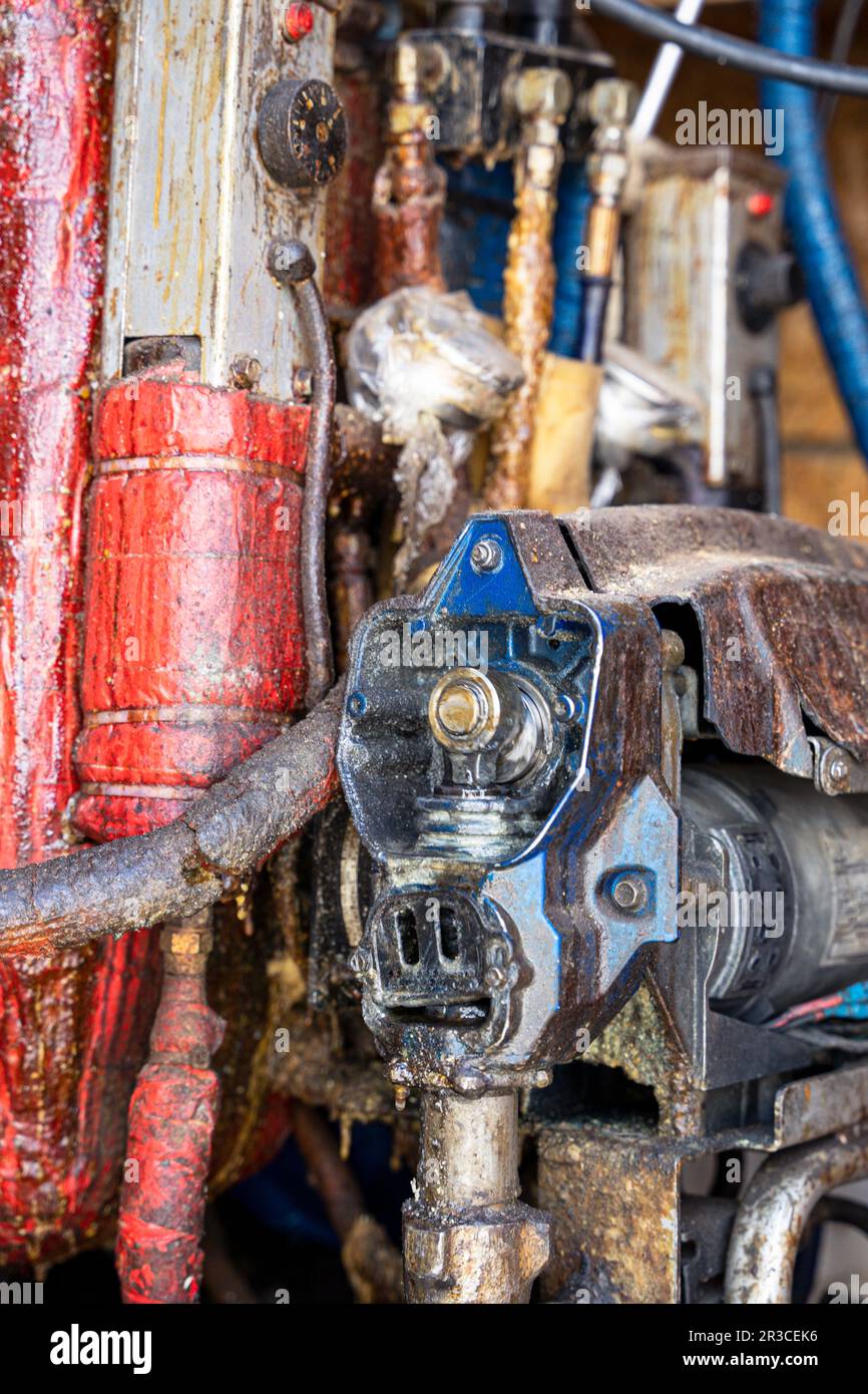 operation of the plunger pump. cam mechanism in the engine room Stock ...