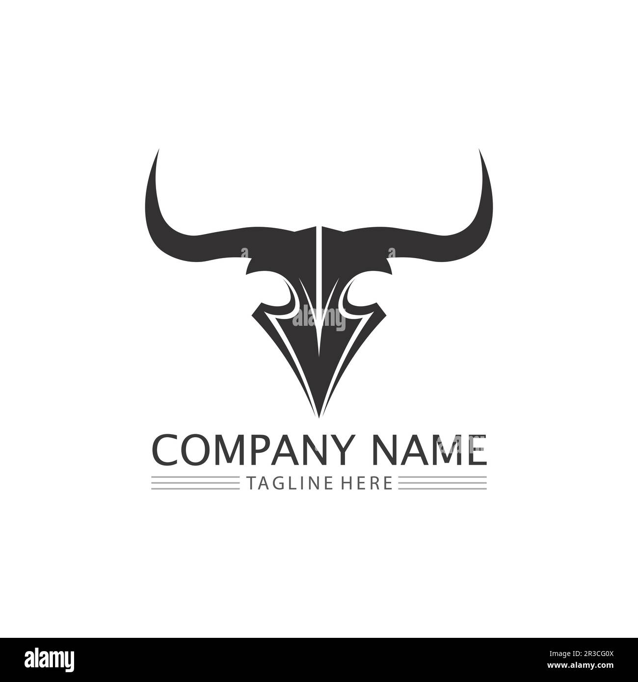 bull logo and cow horn badges logo icon vector Stock Vector Image & Art ...