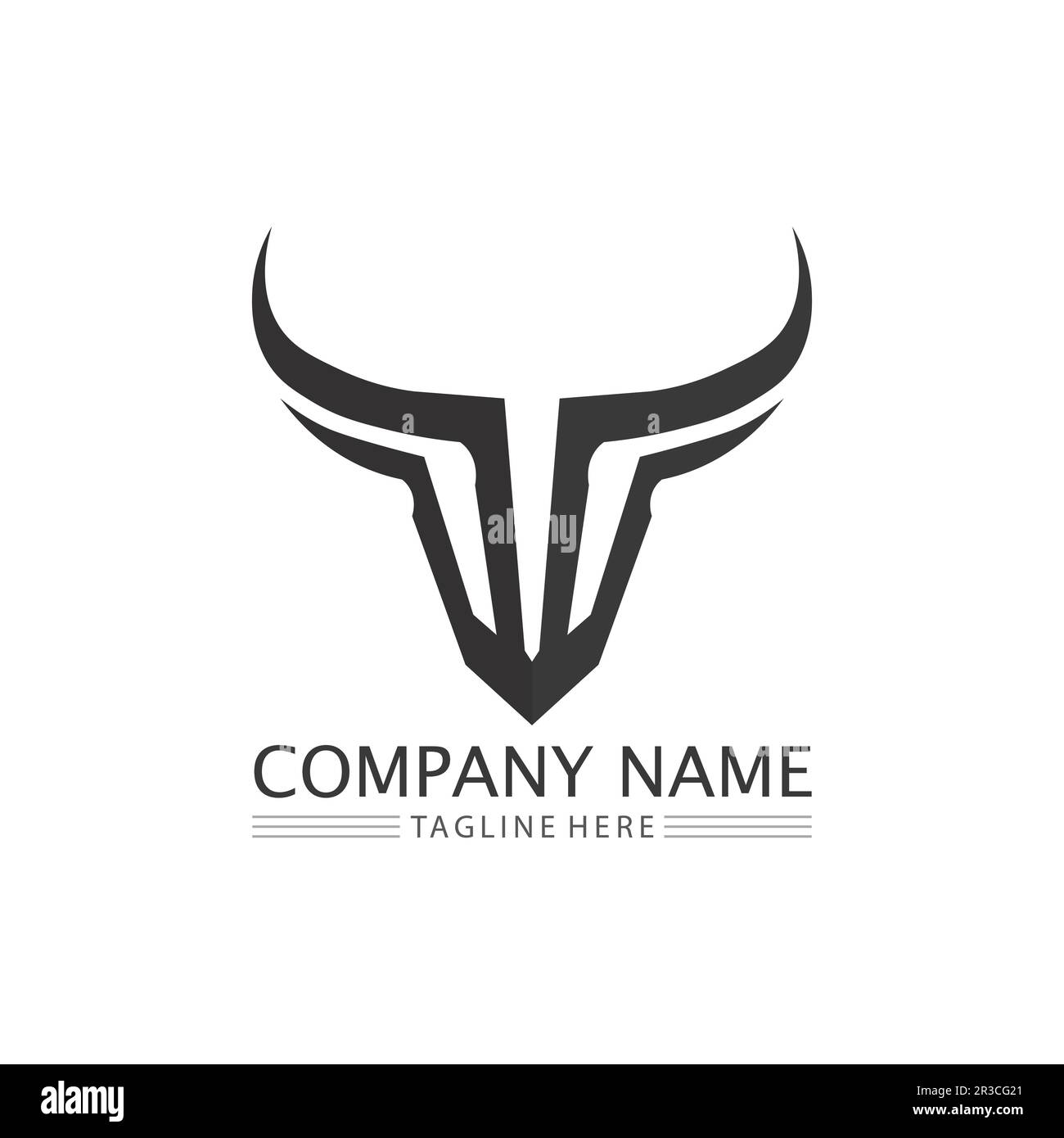 bull logo and cow horn badges logo icon vector Stock Vector Image & Art ...