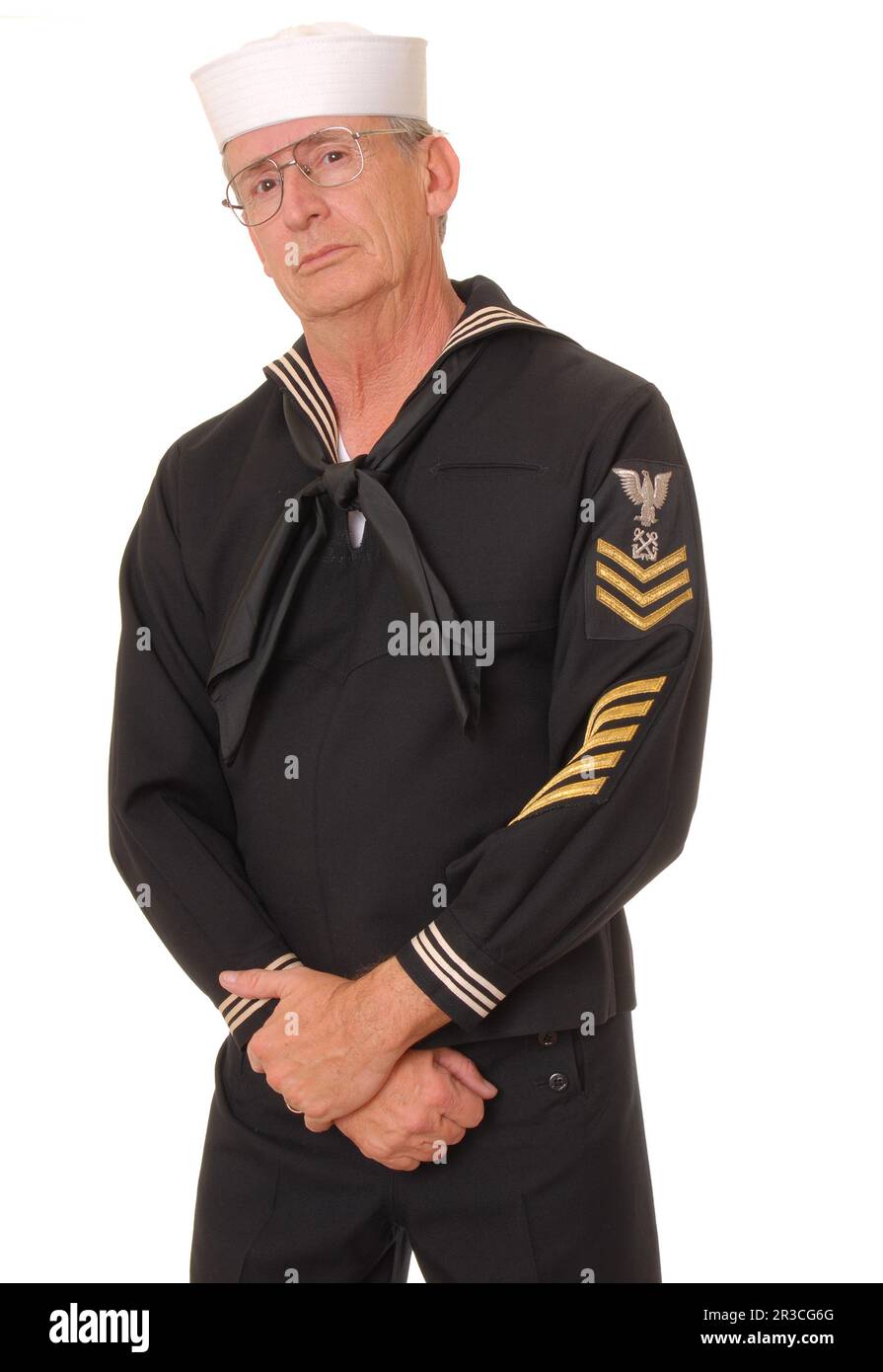 Old sailor from the United States Navy Stock Photo - Alamy