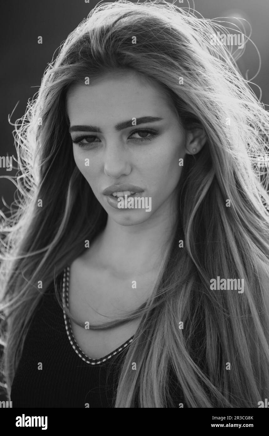 Beauty woman. Beautiful face of female fashion model Stock Photo - Alamy