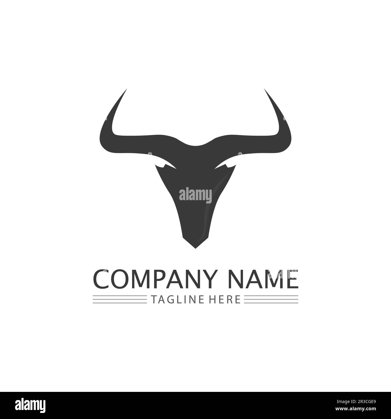 bull logo and cow horn badges logo icon vector Stock Vector Image & Art ...