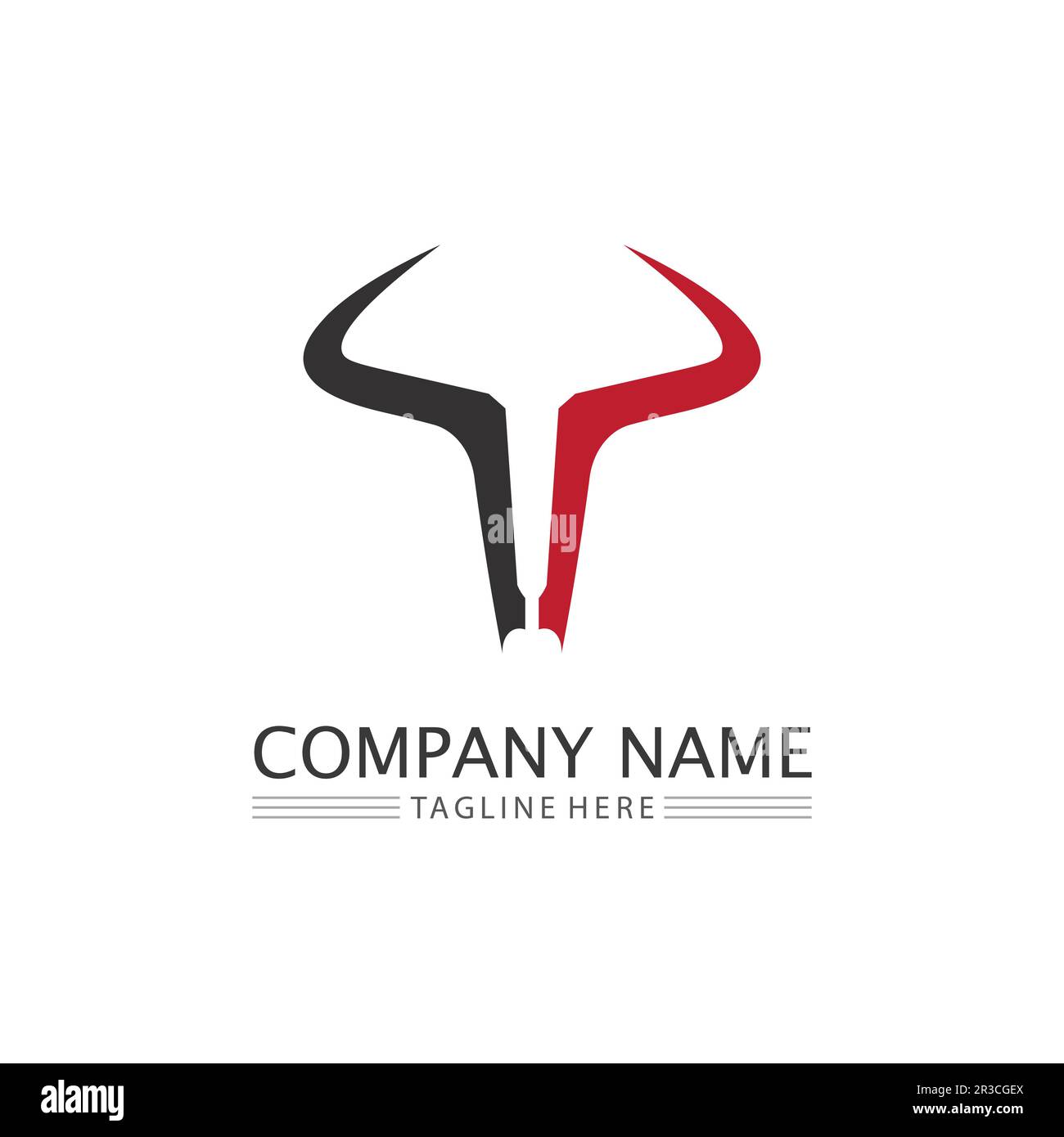 bull logo and cow horn badges logo icon vector Stock Vector Image & Art ...