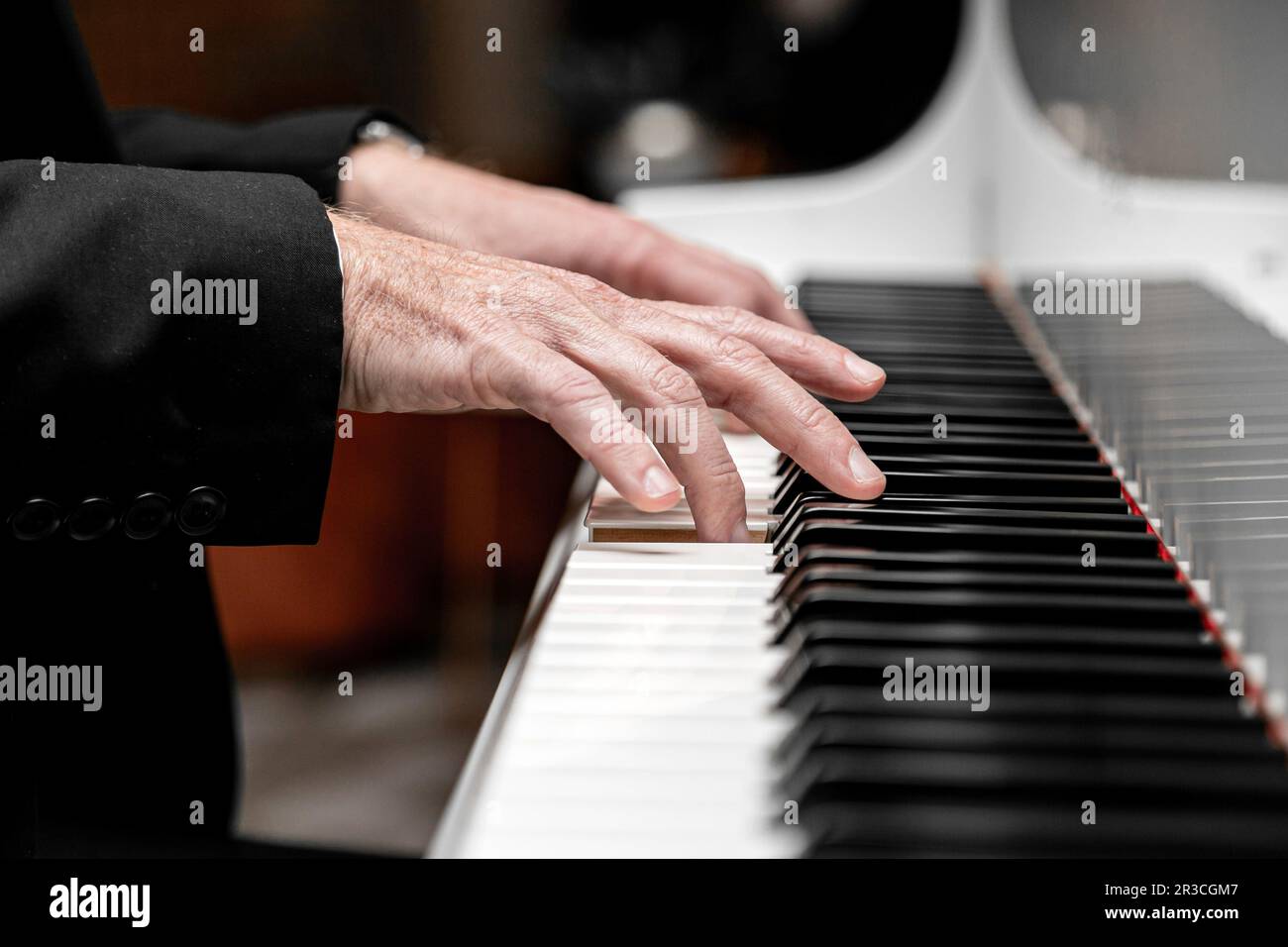 Closeup male musician playing piano hi-res stock photography and images ...