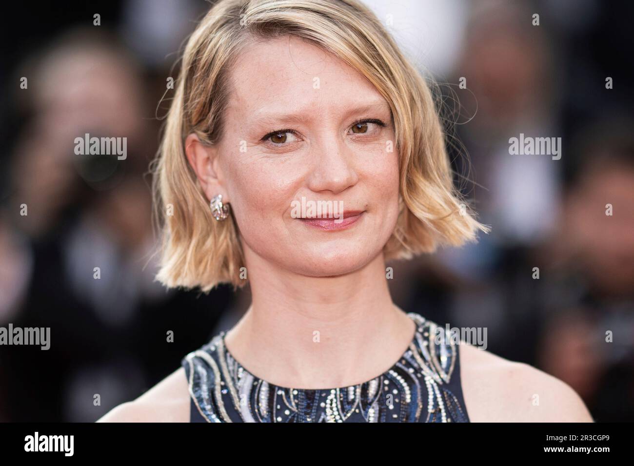 Mia Wasikowska poses for photographers upon arrival at the premiere of the film 'Club Zero' at ...