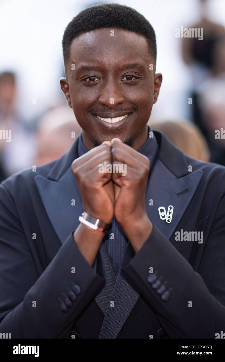 Ahmed Sylla poses for photographers upon arrival at the premiere of the ...