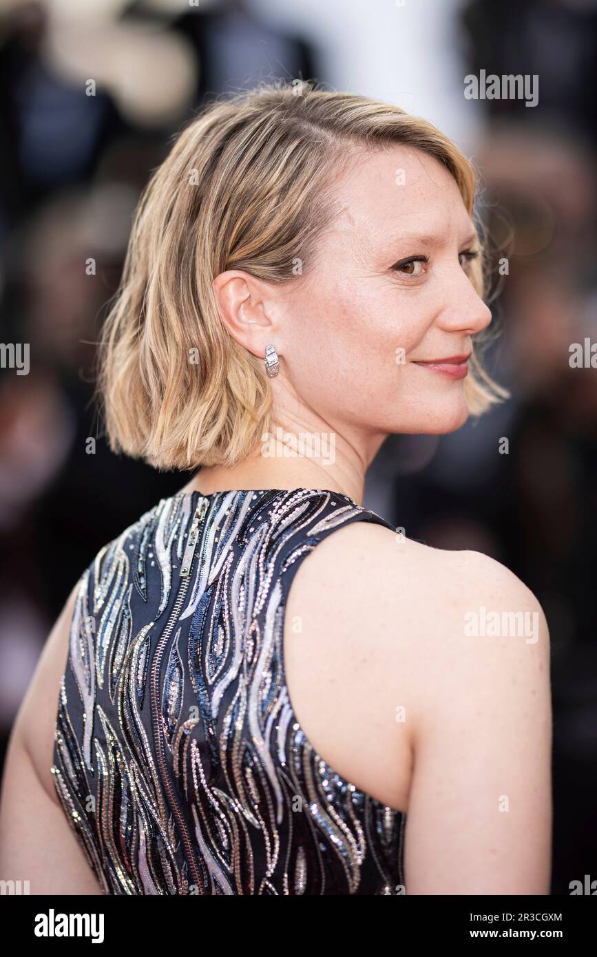 Mia Wasikowska poses for photographers upon arrival at the premiere of the film 'Club Zero' at ...