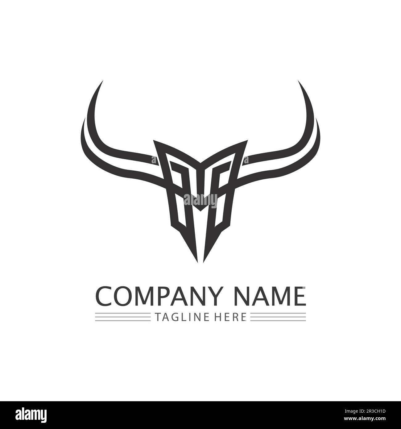 Abstract shield bull logo, horn badges logo icon Stock Vector Image ...
