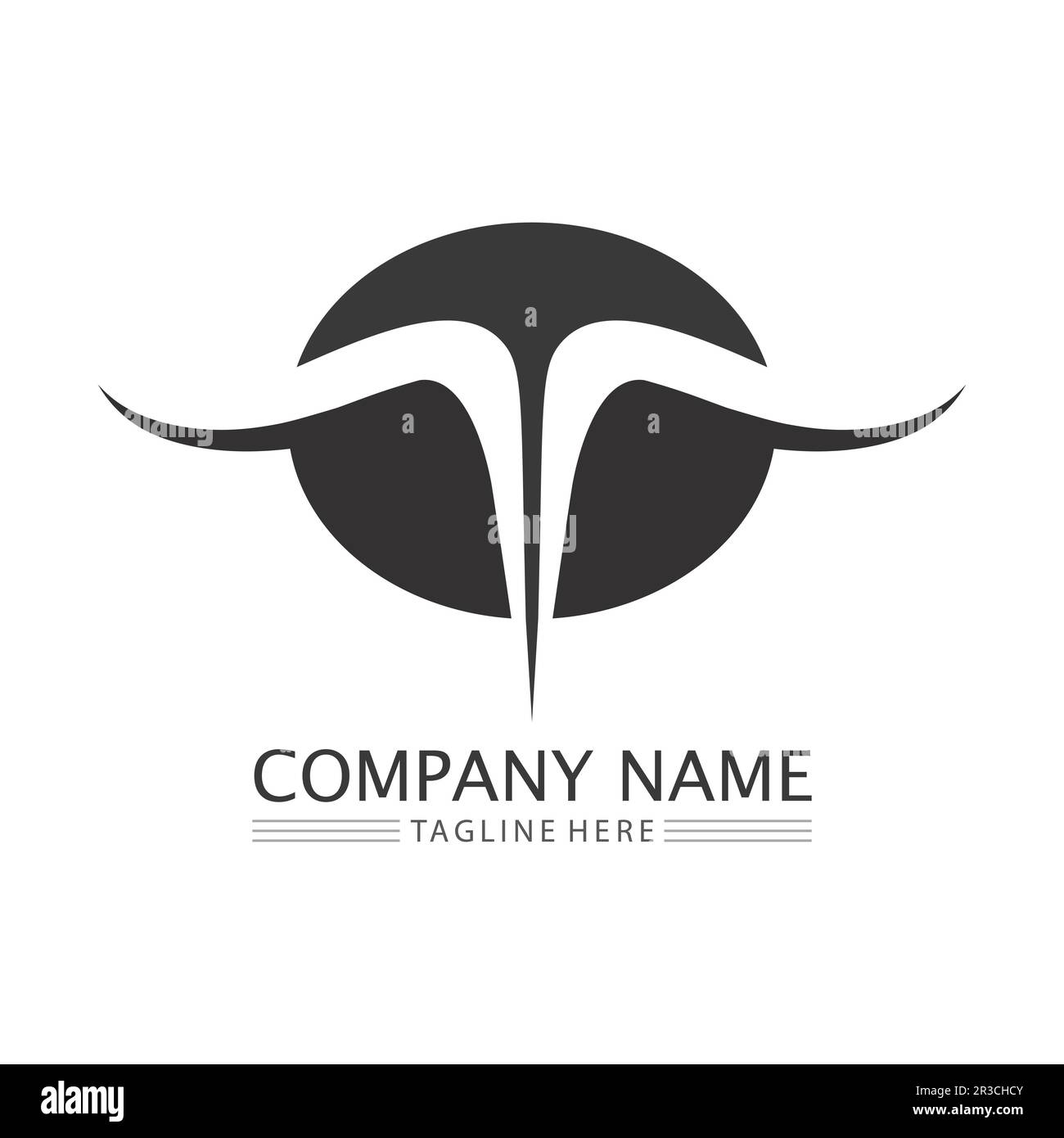 bull logo and cow horn badges logo icon vector Stock Vector Image & Art ...