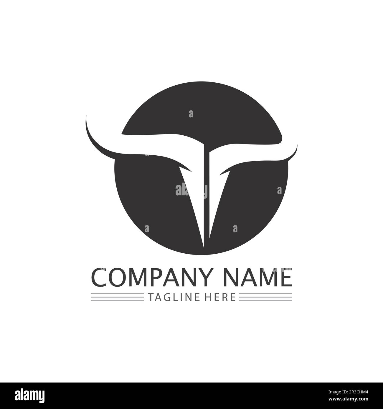 bull logo and cow horn badges logo icon vector Stock Vector Image & Art ...