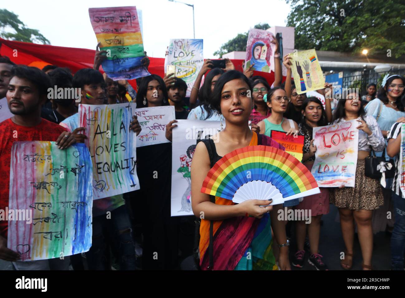 Kolkata, India. 21st May, 2023. LGBTQ community take part during a ...