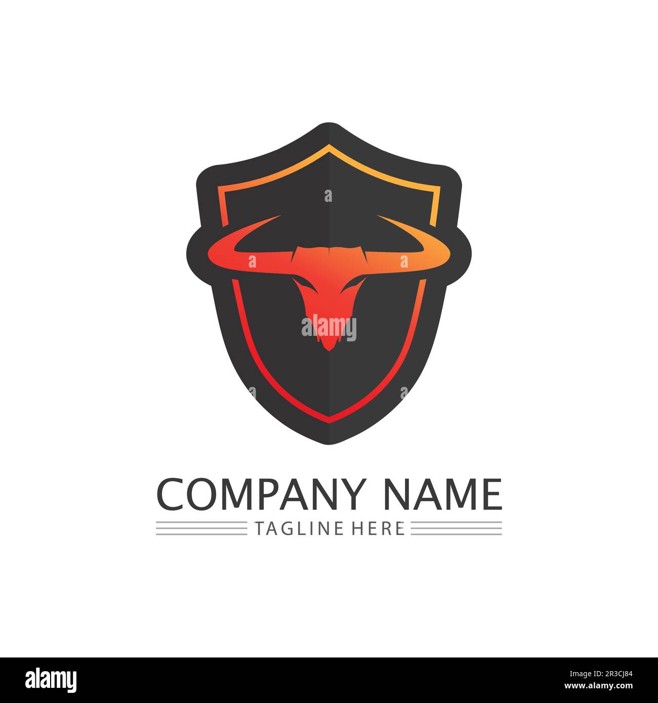 Abstract shield bull logo, horn badges logo icon Stock Vector Image ...