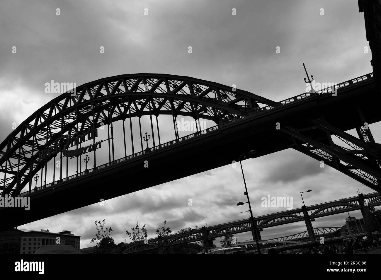 Looking up at bridge Black and White Stock Photos & Images - Alamy