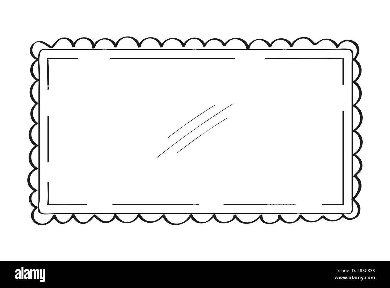 Mirror frames in doodle style. Vintage image frame han drawn labels ...