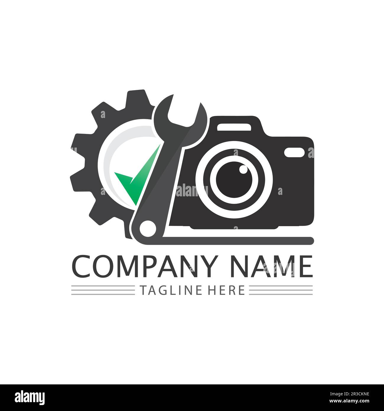 photography camera logo icon vector design template isolated on black ...