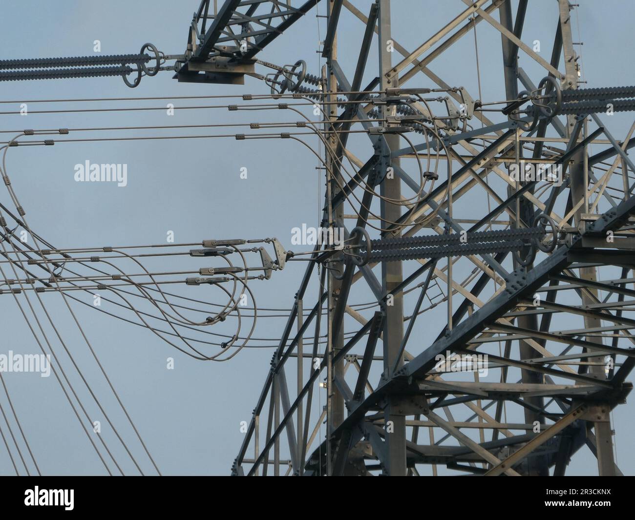Details of power lines Stock Photo - Alamy