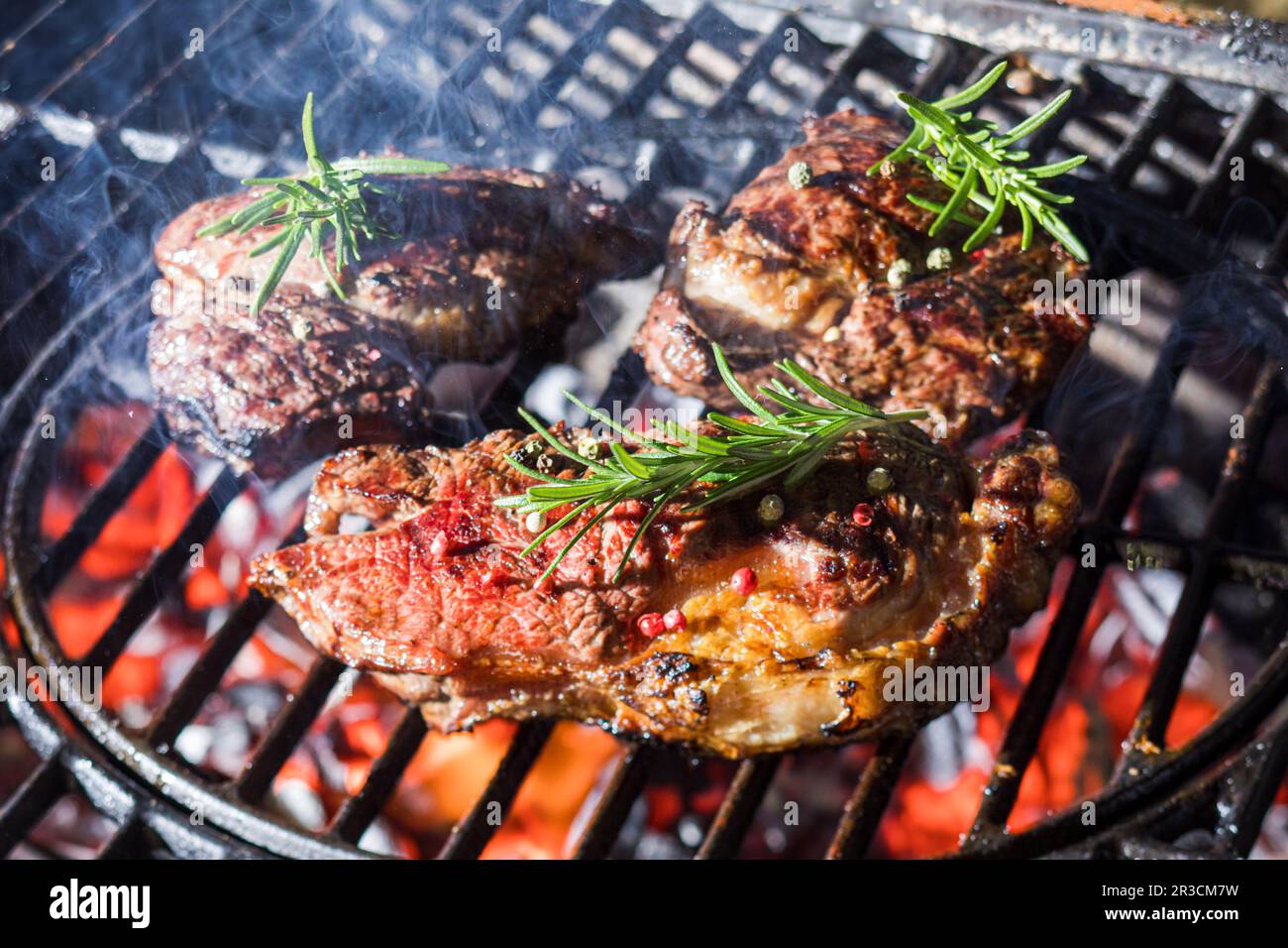 Adding some extra flavour can make grilled meat remarkable Stock Photo ...
