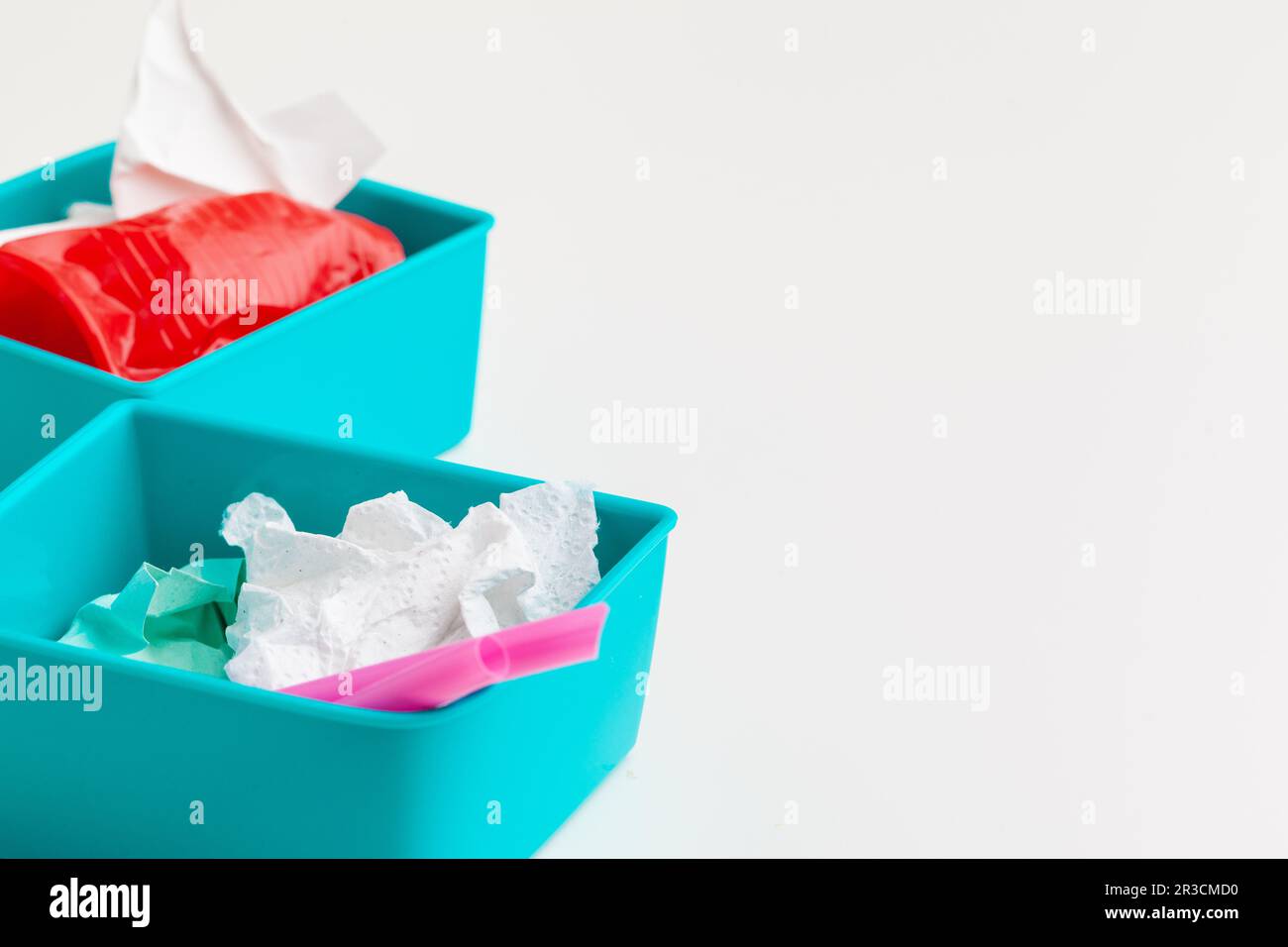 Plastic waste danger ecology concept with garbage and colorful single ...